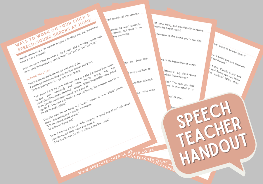 Speech Teacher Handouts