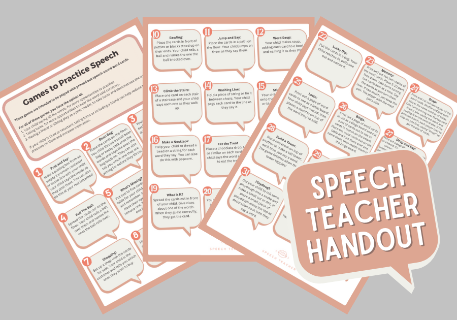 Speech Teacher Handouts